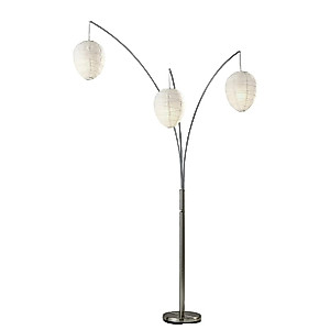 Adesso Home 4108-22 Transitional Three Light Floor Lamp from Belle Collection in Pwt, Nckl, B/S, Slvr. Finish, 46.00 inches, Brushed Steel