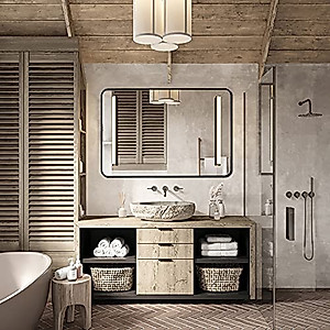 Wall Mirror 30x40 Inch Bathroom Mirror Wall-Mounted Mirror 40 x 30 Vanity Mirror for Vertical or Horizontal Hanging Rectangle Modern Mirror with Black Frame