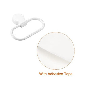 HARFINGTON Wall Mounted Oval Towel Ring ABS Hanging Holder Self-Adhesive for Bathroom Kitchen Accessories, White & Green