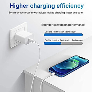Charger for Apple iPhone iPad iTouch [Apple MFi Certified] 3-Pack 20W PD USB C Wall Fast Charger 6FT Charging Cable Compatible for iPhone 14/14 Pro Max/13 Pro/12 Pro Max/11 Pro Max/XS Max ipad itouch