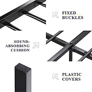 Allewie Queen Size Platform Bed Frame with Wooden headboard and Metal Slats/Rustic Country Style Mattress Foundation/Box Spring Optional/Strong Metal Slats Support/Easy Assembly