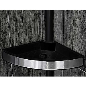 Architeckt Vale Designs Bathroom Corner Shower Caddy Unit 3 Shelves Tall Storage Organiser Black Wall Mounted Modern Plastic Adjustable