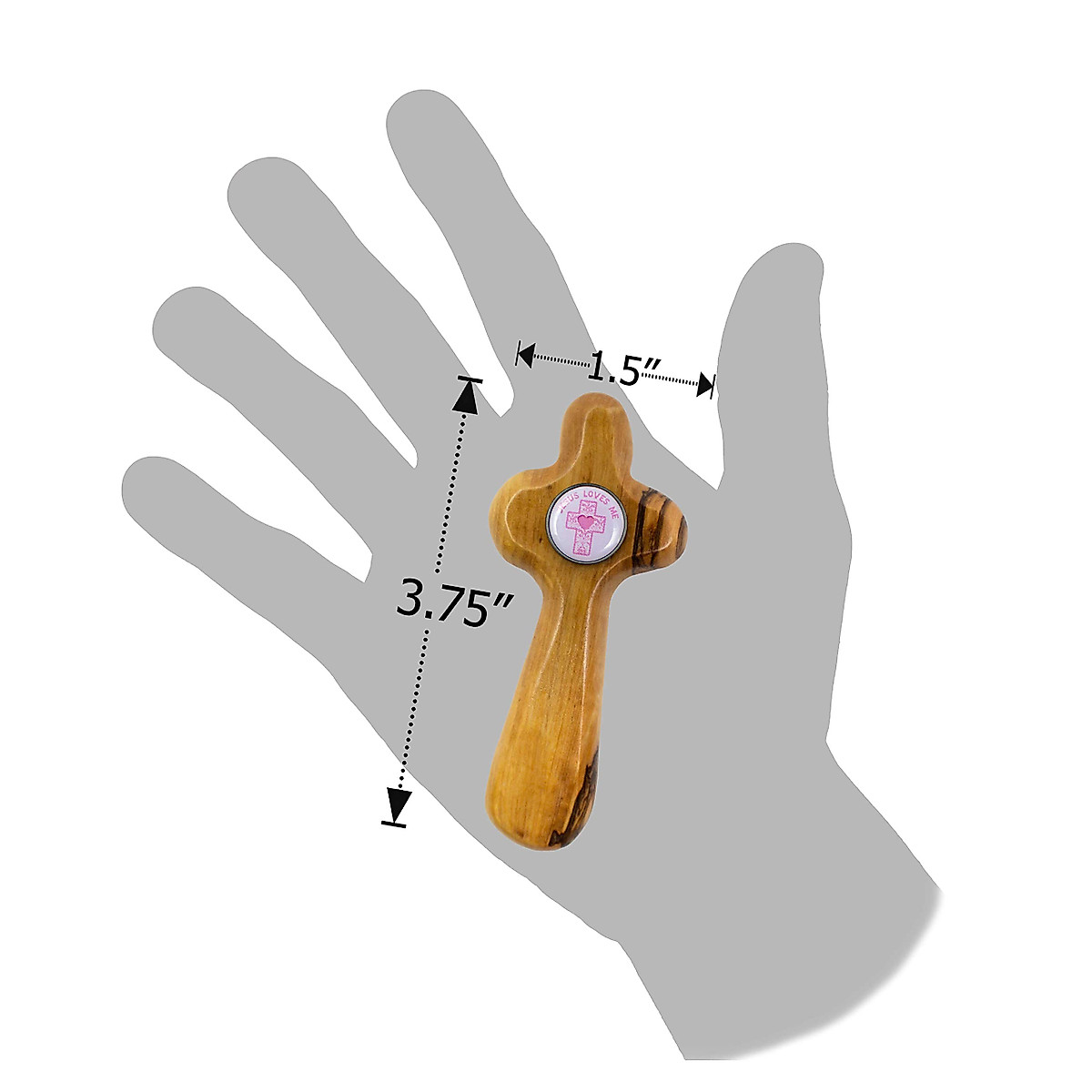 Logos Trading Post Girls Baptism Cross, Holy Land Olive Wood Deluxe Holding Cross from Israel, Wooden Baptismal Ceremony Keepsake Gift in Hard Shell Gift Box with Certificate of Authenticity