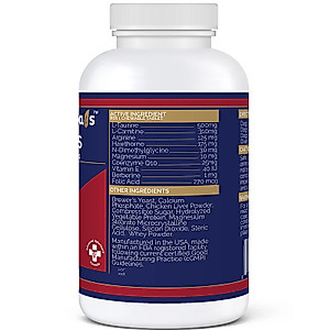Cardio Tabs Heart Support Supplement for Dogs - Aids Cardio Support and Cardio Strength Supplement for Dog, L-Taurine, L-Carnitine, Hawthorn, L Arginine, Coenzyme Q10 - Made in USA - 120 Tablet
