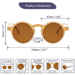 Xpectrum Lightweight Unisex Small Round Sunglasses Hippie Circular Plastic Frame Retro Lennon Style Boho Glasses (Sugar Brown, 47)
