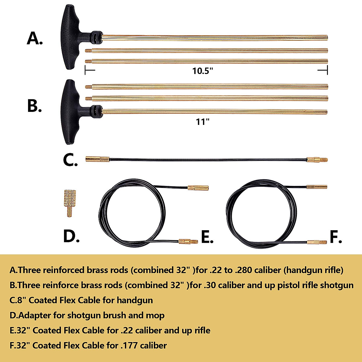 BOOSTEADY Pro Gun Cleaning Kit Universal Gun Cleaning Kit Handgun Shotgun Cleaning Kit for All Guns with High-end Brass Brushes, Mops, Jags, Reinforced Rods