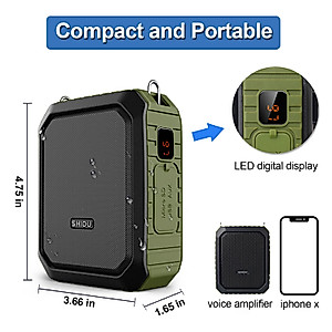 YOCEWECA Voice Amplifier with Wireless Headset Mic - 18W 4400mAh Rechargeable Mini Pa System, Bluetooth 4.2, Waterproof IPX5 Portable Speaker for Teacher, Outdoors