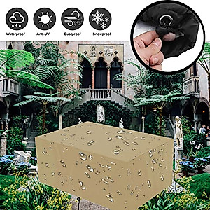 27x27x47 in Garden Furniture Cover, Cube Table Cover, 420D Heavy Duty Oxford Fabric, Patio Set Cover Rattan Furniture Cover, for Cube Set,Patio,Outdoor (Beige 68x68x120cm)