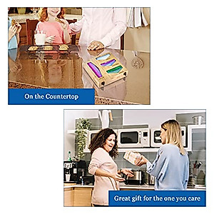 BAEONY Ziplock Bag Storage Organizer, Bamboo Ziplock Bag Organizer and Baggie Organizer for Kitchen Drawer, Compatible with Gallon, Quart, Sandwich & Snack Variety Size Bags