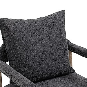 Office Desk Chair with Wheels, Modern Swivel Height Adjustable Desk Chair with Armrest and Ergonomic Back Fabric Padded Computer Task Chair Vanity Chair for Home Office, Black