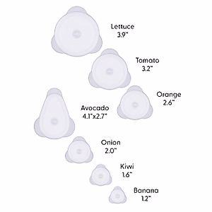 W&P Reusable Produce Savers, Set of 7, Covers Fruits & Vegetables To Keep Fresh, Dishwasher Safe, Avocado & Onion Saver