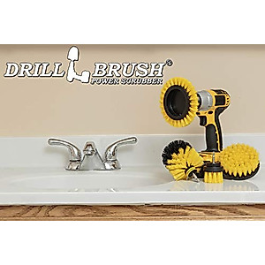 Drillbrush Yellow - Shower Cleaning Rotary Drill Brush Kit - Power Brush Scrubber for Bathroom - Grout Cleaning Drill Brush - Rotary Scrub Brush Tile Cleaner Drill Attachment - Bathroom Tile Scrubber