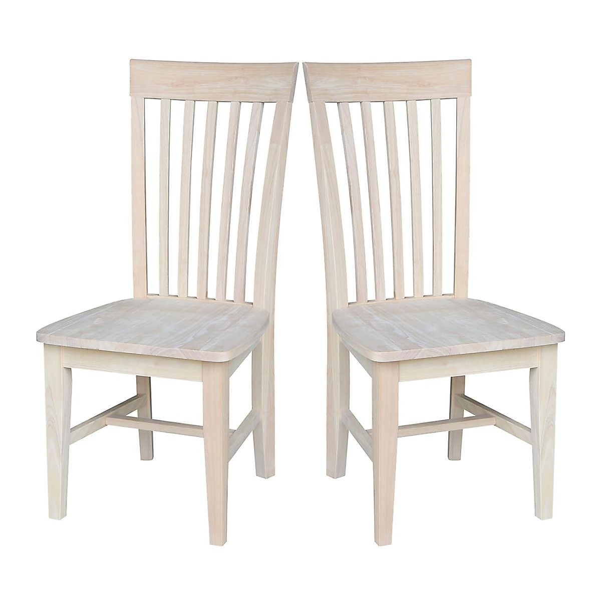 International Concepts C-465 Pair of Tall Mission Chairs, Wood, Unfinished