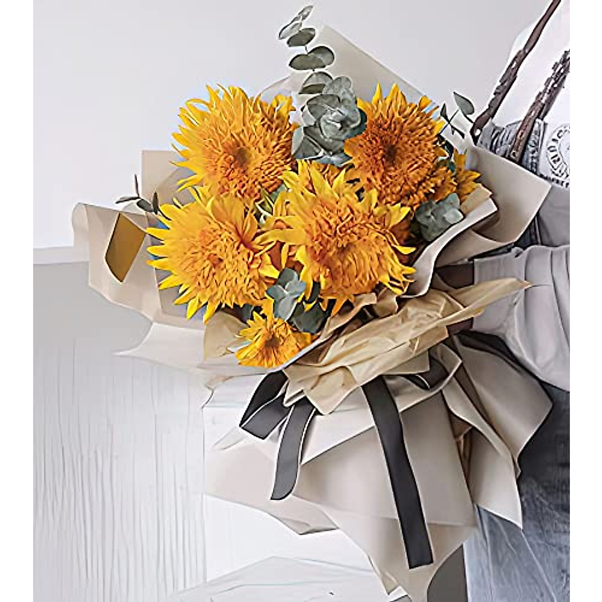 KIMHOME Korean Retro Packaging Waterproof Flower Wrapping Paper Gift Wrapping Flower Shop Bouquet Supplies Roll 23.6 Inch x 32.8 ft (Nude)