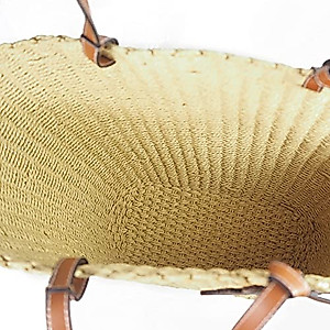 Handwoven Rattan vintage purse Bag Hollow Out Straw Beach Bag Handbag Beach Sea tote Basket Straw vacation Bag (brown)