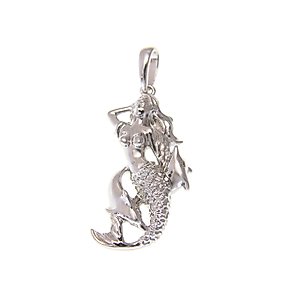 925 sterling silver Hawaiian shinny dolphin mermaid pendant
