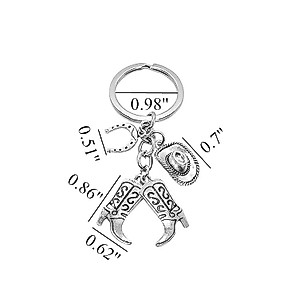 PHAETON 20PCS Hat Boot Horseshoe Keychain Western Cowgirl Keychain Equestrian Keychain Horse Lover Gift Cowboy Keychain Gift for Cowboy, Gift for Cowgirl, Cowboy Key Ring