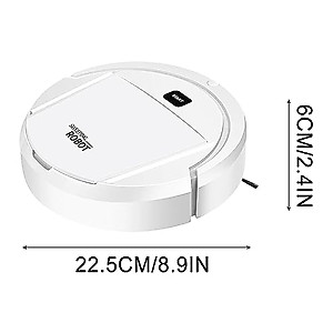 ichuanyi Robot Vacuum Cleaner,Sweeping Robot,Ultra Slim Quiet,Cleans Hard Floors to Medium-Pile Carpets,Integral Memory Multiple Cleaning Modes Vacuum Best (White)