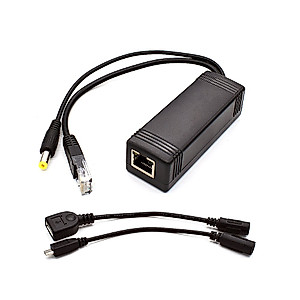 Micro USB Active 5 Volt IEEE 802.3af PoE Splitter for Remote USB Power Over Ethernet to Tablets, Dropcam, Nest Cam or Raspberry Pi, Use with 10/100M PoE Switches or PoE Injector