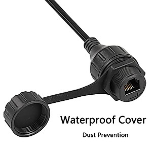 CERRXIAN 1FT Phone Cord RJ11 / RJ12 6P6C Male to Female Panel Mount Waterproof Extension Cable Compatible with Data and Voice