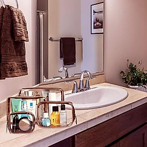 Clear Makeup Bags, 4pcs Cosmetic Makeup Bags Set TSA Approved Transparent Travel Toiletry Bag Waterproof Leakproof Carry On Airport Cosmetic Organizer Pouch with Zipper for Women Men