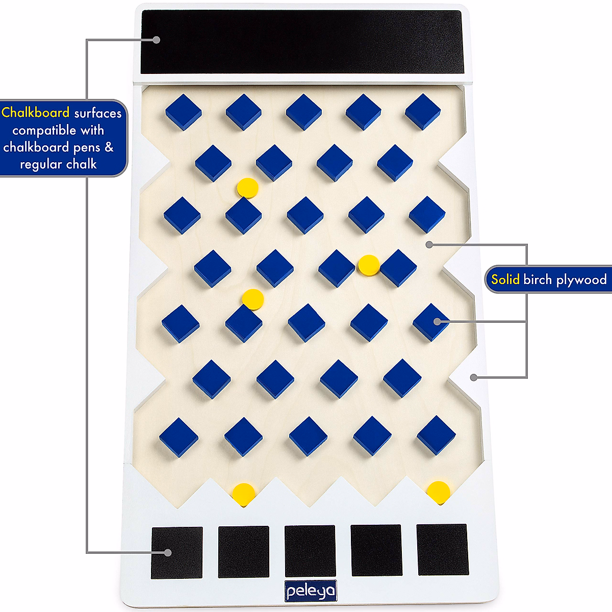 peleya Prize Drop Disc Game Wood 27.8" x 15.9" with Chalkboards Carnival Game Trade Show