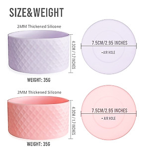 CEESLIAN 2PCS Silicone Boot for Stanley Quencher Adventure 40oz / H2.0 40 oz Tumbler, Silicone Straw Cover Cap for Stanley Cup Accessories (Pink/Light Purple)