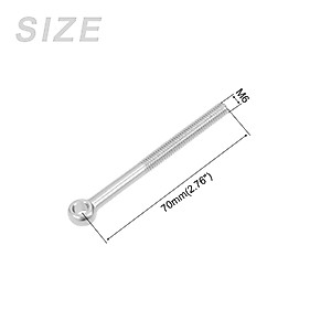 METALLIXITY Shoulder Swing Lifting Bolt (M6x70mm) 2Pcs, 304 Stainless Steel Eye Bolts - for Home Renovation, Pipeline Gate Valves Fasteners, Silver