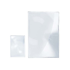 MAGDEPO 2X Large Area Magnifying Sheet Rigid Acrylic Full Page for Reading Books, Maps, Newspapers, DIY Solar Concentrator/Projection/Computer Screen Enlarger