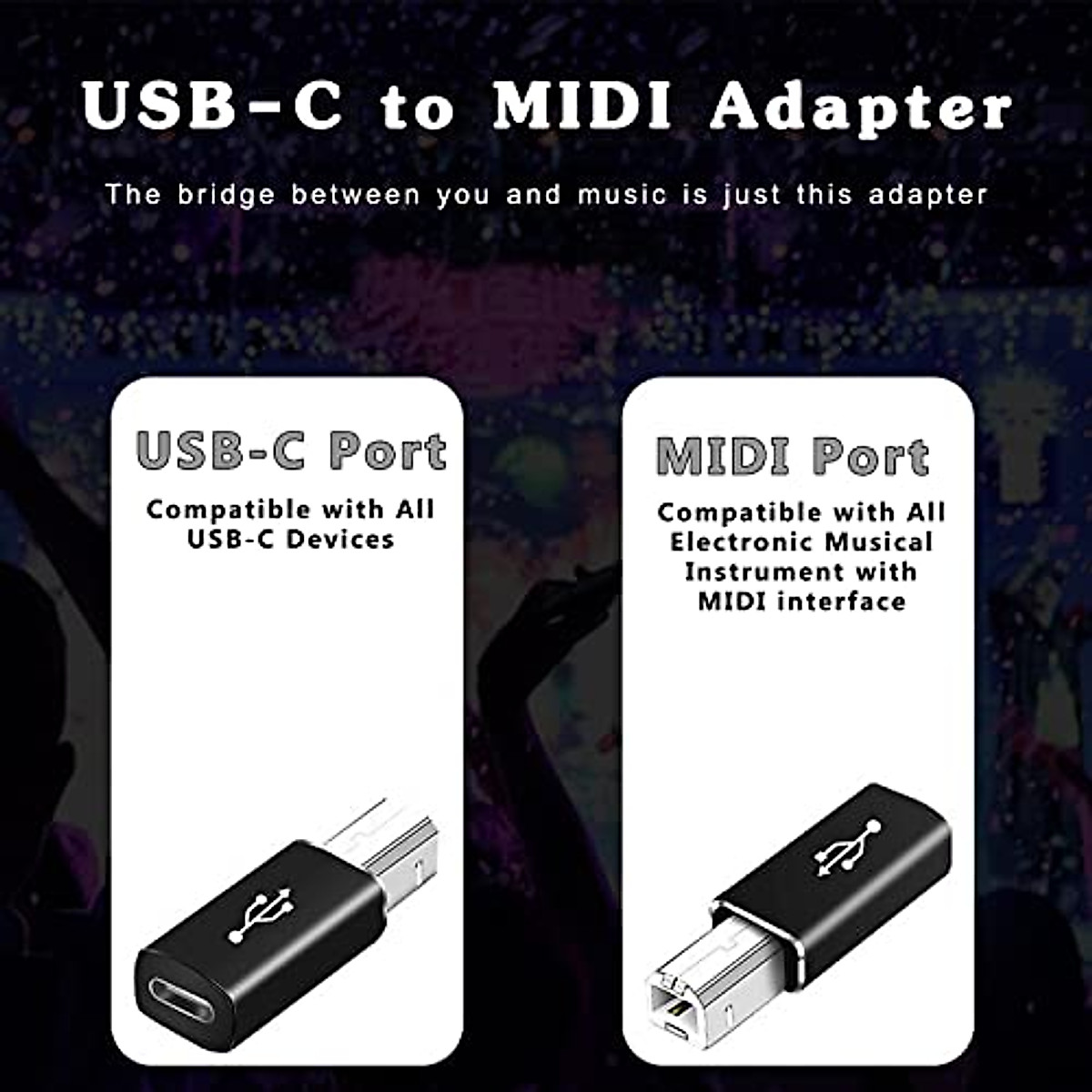 USB C to Printer Adapter, USB Type-C Female to USB Type-B Male Converter Compatible with HP Canon Printers, Scanner, Fax Machine, etc (Pack of 2)