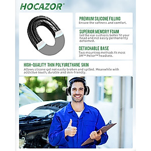 Replacement Gel Ear Pads Compatible with Peltor Tactical 100 300 500 Rangeguard, 3M WorkTunes Series Headsets Silicone Hearing Protector Hygiene Kit Hocazor G-1003