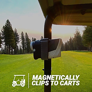 Blue Tees Golf Rangefinder Magnetic Holder Mount, Adjustable Range Finder Strap for Easy Access | Golf Accessory | Attaches to Push Cart, Golf Cart Rails
