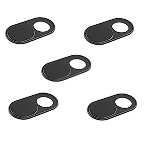 Foretra - Ultra Thin Metal Webcam Cover Privacy Slide for Your Laptop Tablet Avoid Camera Hacking and Protect Your Privacy 5-Pack (Black)
