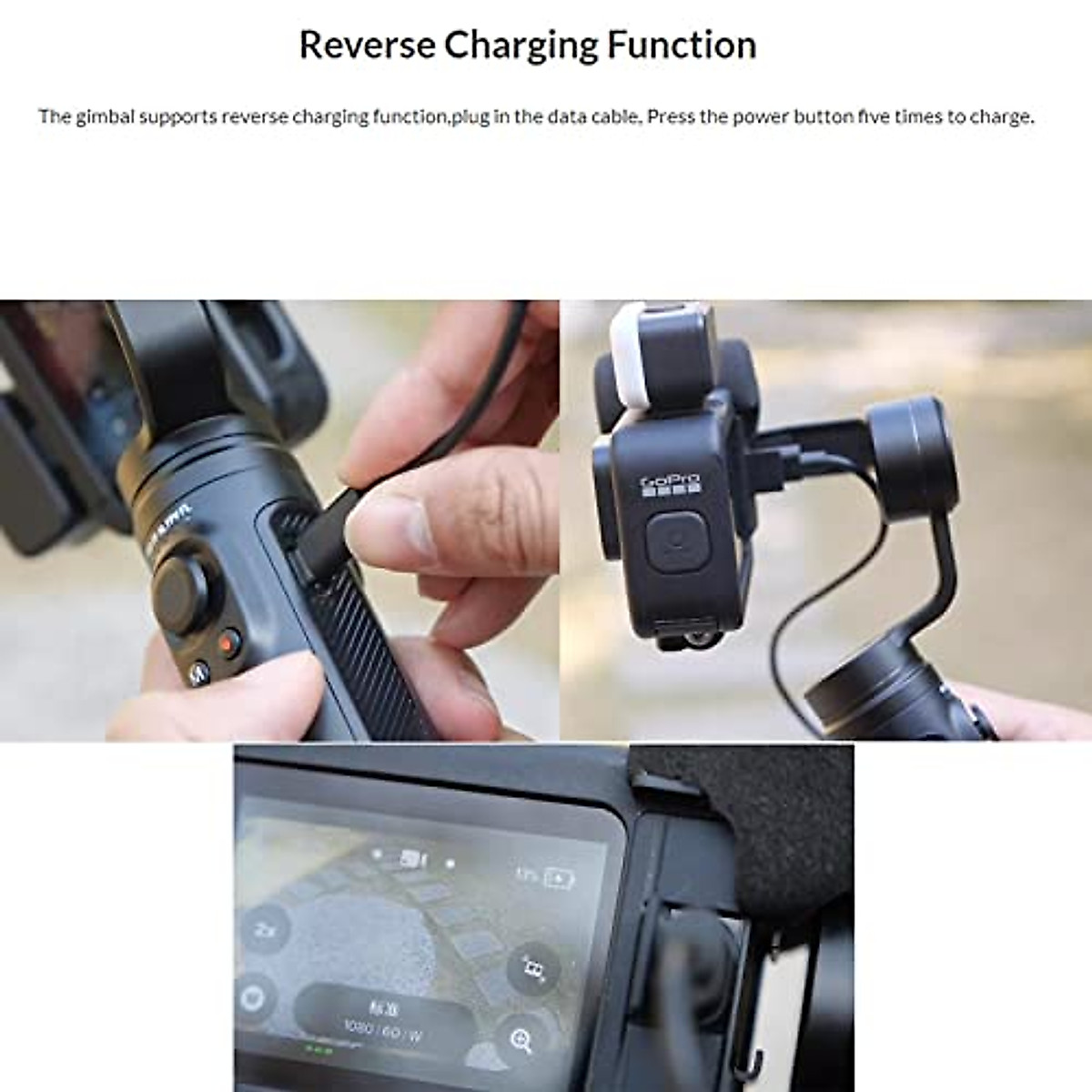 Universal Gimbal Stabilizer for GoPro Hero 10/9/8/7/6/5 Osmo Action Insta360 Sport Camera 3-Axis Anti-Shake Wireless Control Handheld w/ Tripod Stand Original Screw Mounting Plate INKEE Falcon Plus