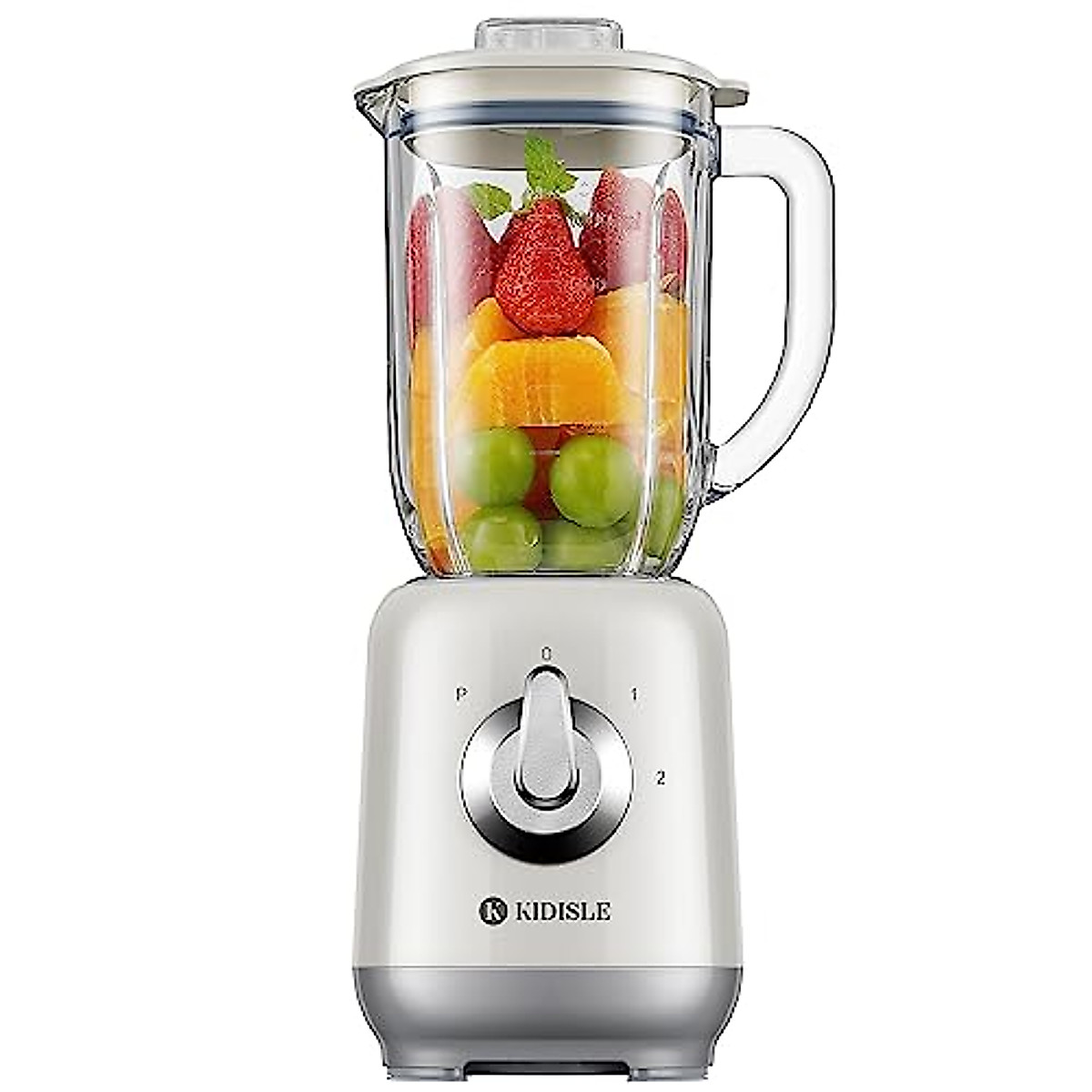 KIDISLE Retro Blenders for Kitchen, 34oz Glass Jar, 700W Smoothie Blender for Shakes and Smoothies, 3 Adjustable Speed for Milkshake, Ice Crush, Puree and Frozen Fruit, White