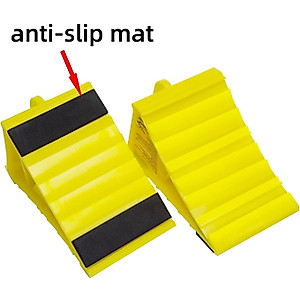 LEAD BRAND Wheel Chocks with Non Slip Base, Suitable for Most Tyre Sizes.Ideal Chocks for RV&Trailer, (L8 L x W4.7 x H4.1), Pack of 2 and Carry Bag.