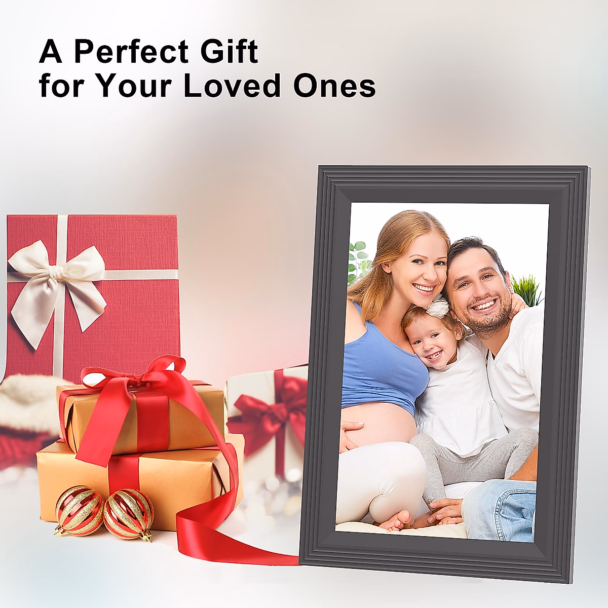 Forc Digital Picture Frame WiFi 10.1 Inch Digital Photo Frame with IPS HD Touch Screen, Electronic Picture Frame Slideshow, Auto-Rotate, Easy Setup to Share Photos Load from Phone Via APP