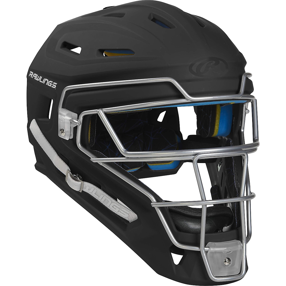 Rawlings | MACH Catcher's Helmet | Baseball | Senior (7 1/8" - 7 3/4") | Black/Black