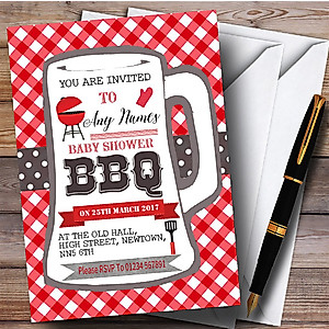 Pint Glass BBQ Invitations Baby Shower Invitations