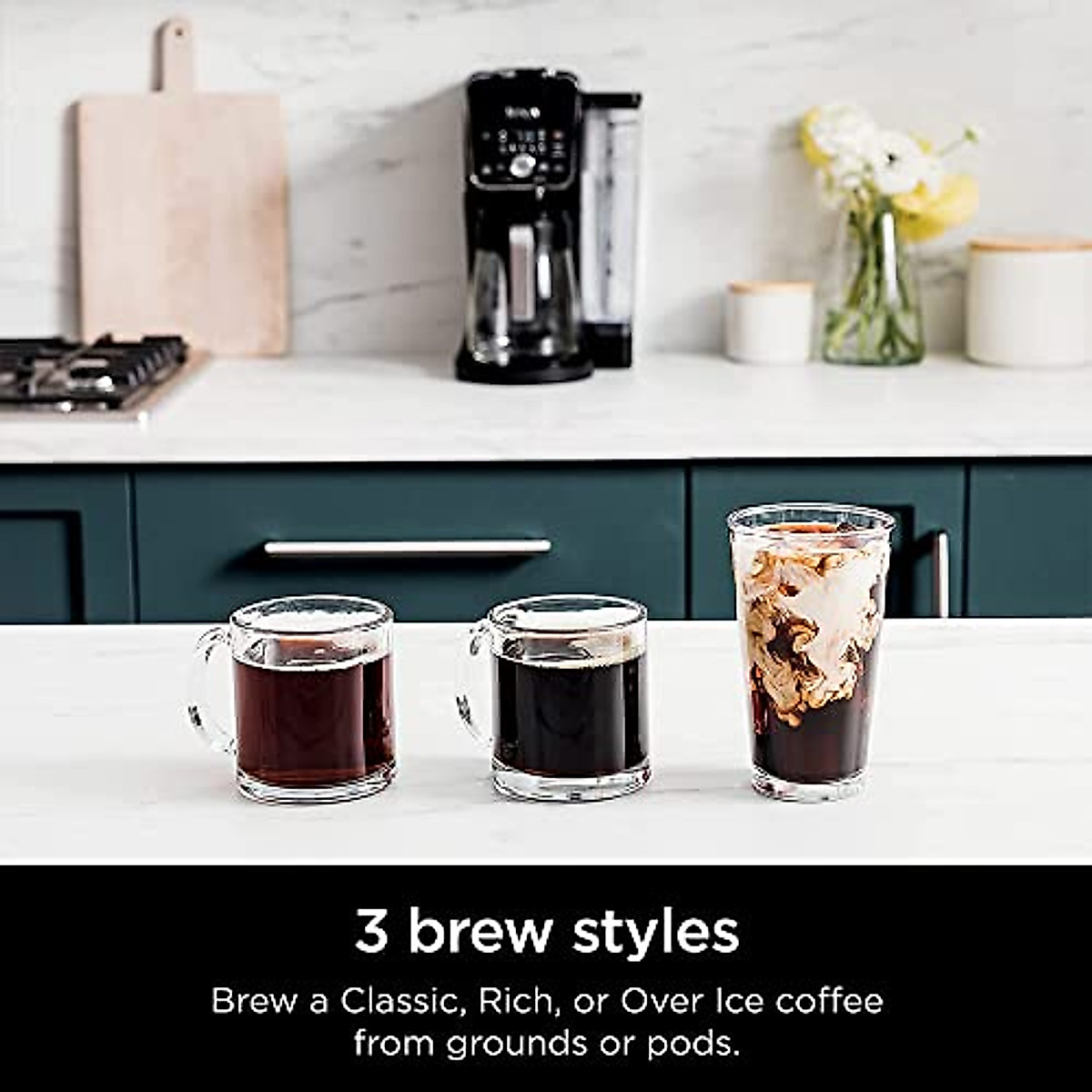 Ninja CFP201 DualBrew 12-Cup Drip Single-Serve Coffee Maker (Renewed) Bundle with Premium 2 YR CPS Enhanced Protection Pack