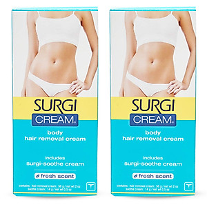 Surgi Body Hair Removal Cream Fresh Scent 2 oz, 2 Pack