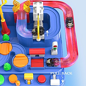 Toddler Toys for 3 4 5 Years Old Boys Girls, Car Adventure Toys City Rescue with 4 Mini Cars,Race Tracks car toys for Boys age 3-5, Birthday Gifts for 3-5 Year Old Boys Girls 10.2x10.2x7.2in