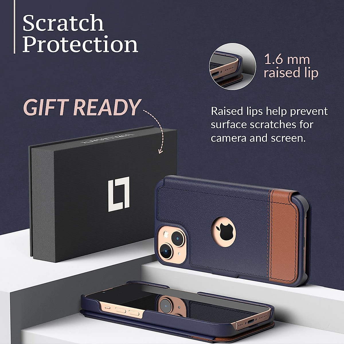 LUPA Legacy Compatible for iPhone 13 Mini Wallet Case - Case with Card Holder - [Slim + Durable] for Women and Men - iPhone 13 Mini Flip Cell Phone case - Faux Leather - Folio Cover - Desert Sky