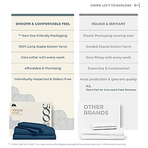 Mayfair Linen 500 Thread Count 100% Cotton Sheets King Size Bed Set - 4 PC King Bed Sheet Set Cotton (Teal), Soft, Cooling, Sateen Weave 16" Deep Pocket Bedsheet for Hot Sleepers (Fits 18" Mattress)