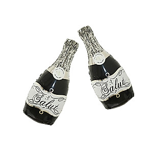 Black Champagne Bottle Balloons Salut Foil Aluminum Balloon Birthday Party Supplies Baby Shower Wedding Engagement Party Decorations