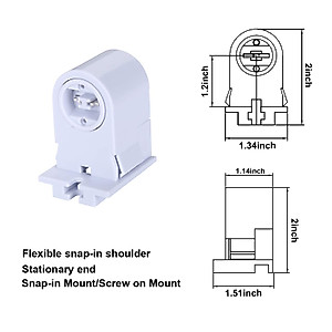 R17D/HO Tombstone Base Holder Socket Connector T8/T10/T12 8ft LED Light Replacement Fluorescent Plunger Lampholder Adaptor 5 Pairs
