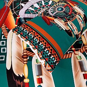 Purefair Colorful Dream Catcher Duvet Cover Set Queen, Boho Bohemian Style 3D Feathers Diamond Bedding Mandala Native American Ethnic Tribal 3PCS Soft Lightweight Quilt Cover Set(No Comforter)