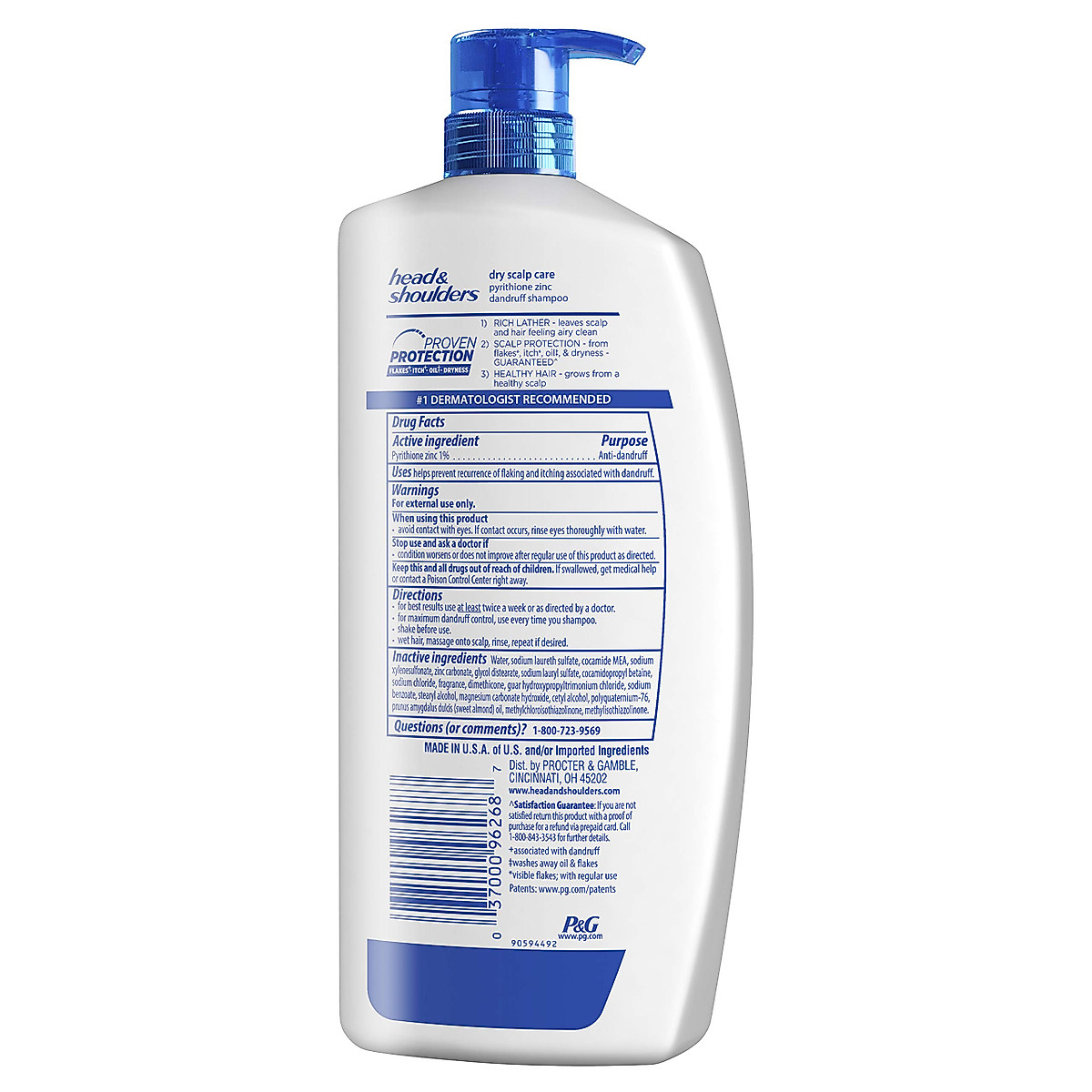 Head and Shoulders Dry Scalp Care Daily-Use Anti-Dandruff Paraben Free Shampoo, 32.1 fl oz