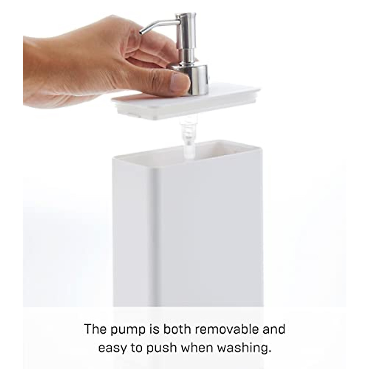 Yamazaki Tower Shampoo Dispenser White Rectangular