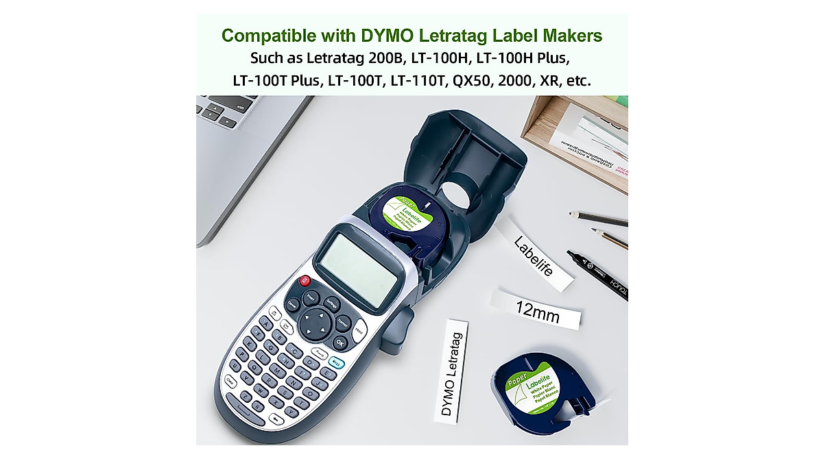 Labelife Label Tape Replace for DYMO LetraTag Label Maker Refills 91330 ...